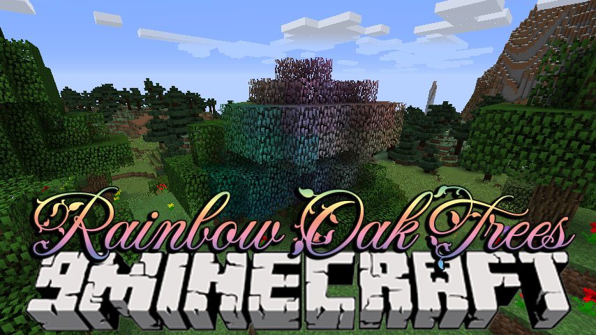 Rainbow Oak Trees Mod - 1Minecraft