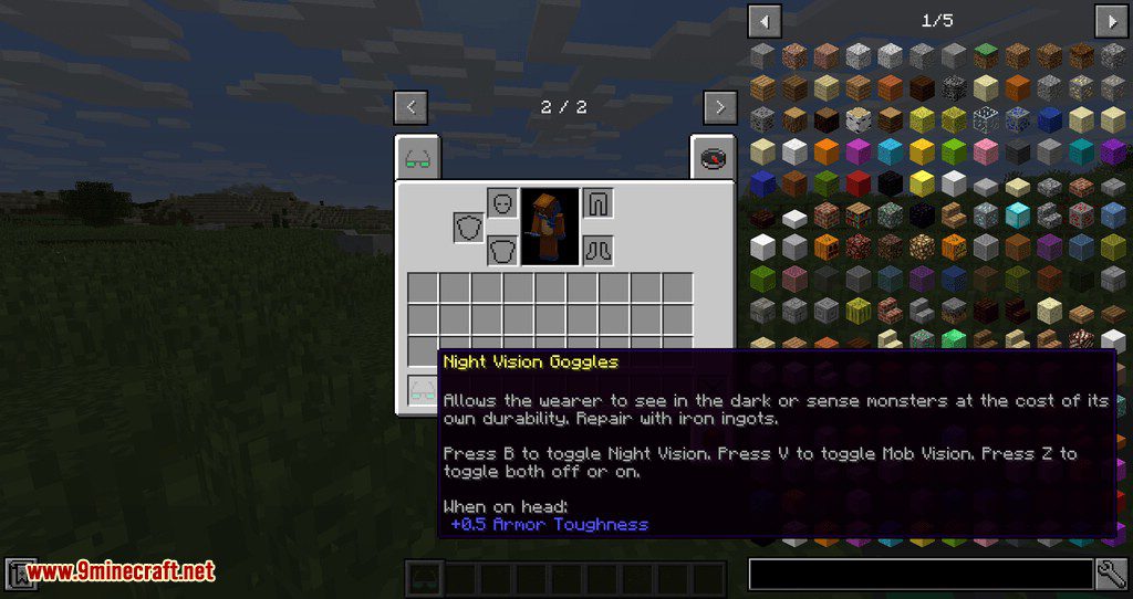 Night Vision Goggles Mod - 1Minecraft