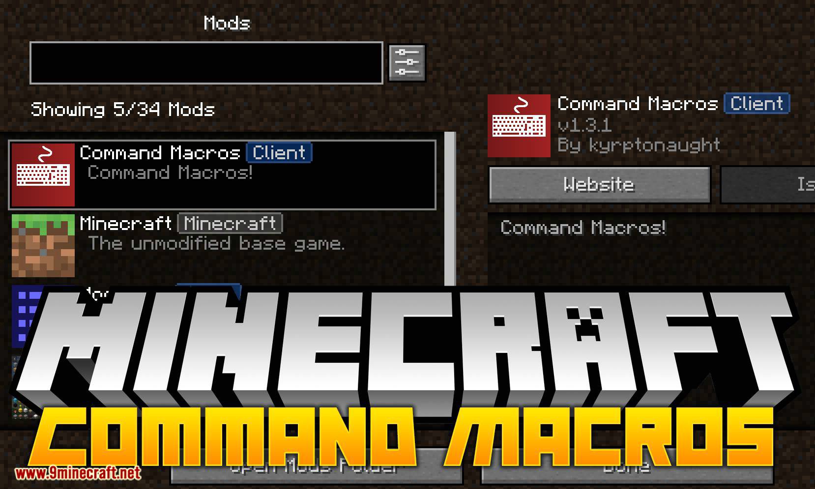 Command Macros Mod - 1Minecraft