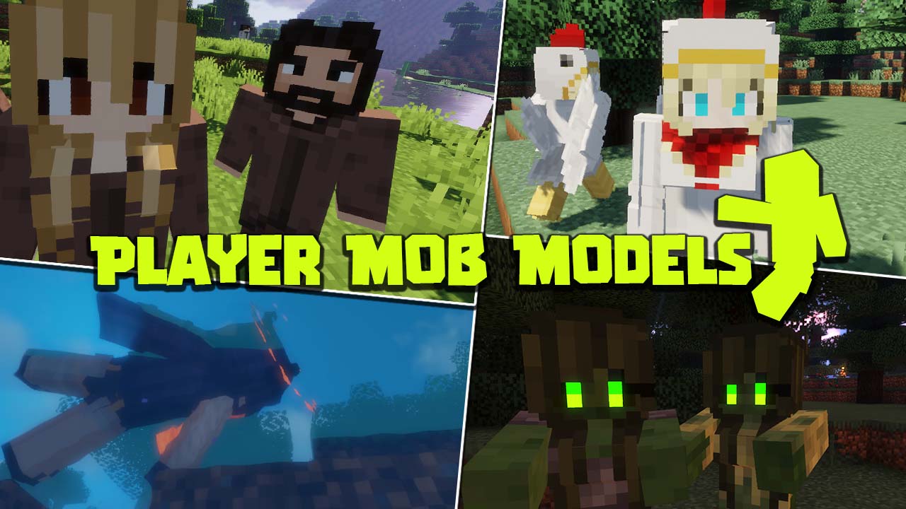 Player Mob Models Resource Pack - 1Minecraft