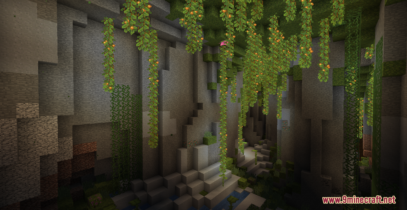 Lush Cave House Map - 1Minecraft