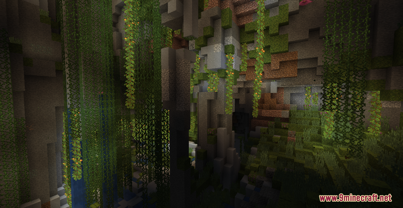 Lush Cave House Map - 1Minecraft