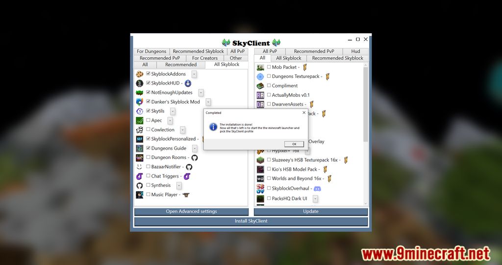 Skyclient - 1Minecraft