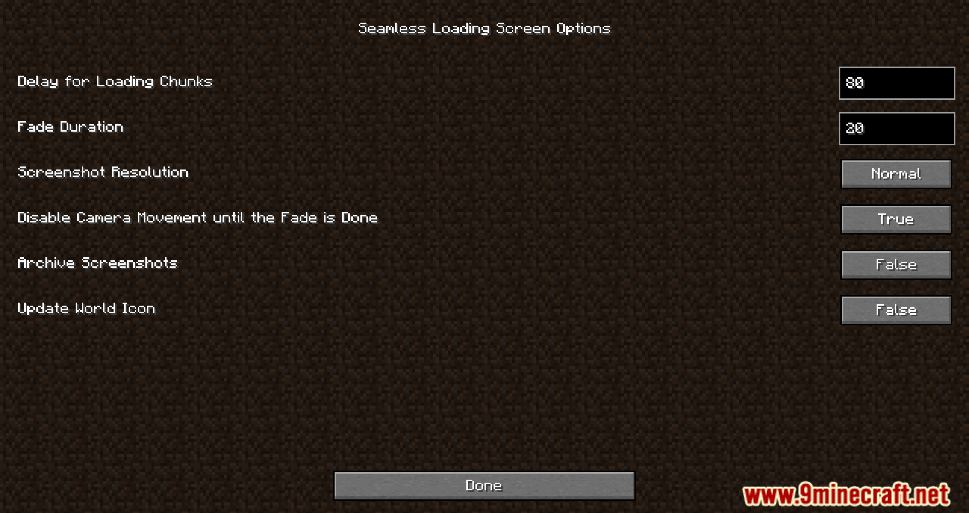 Seamless Loading Screen Mod - 1Minecraft
