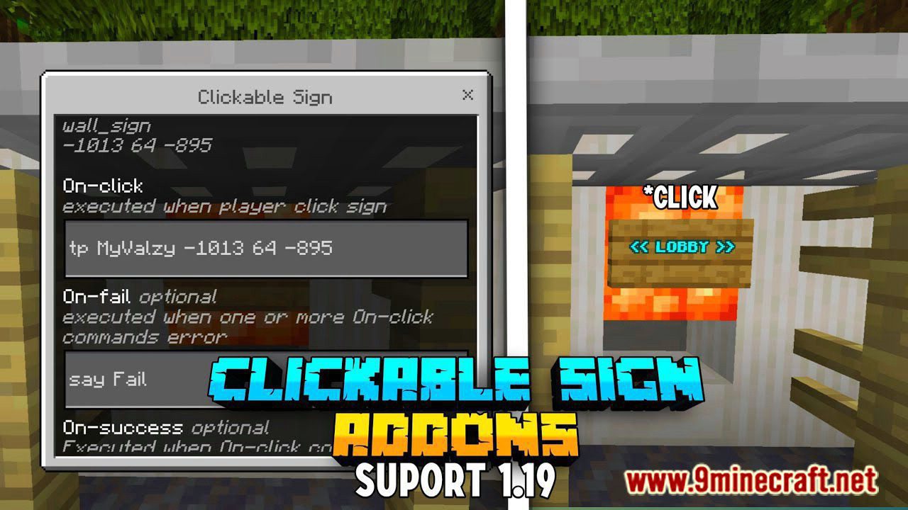 Clickable Sign Addon Mcpe 1minecraft