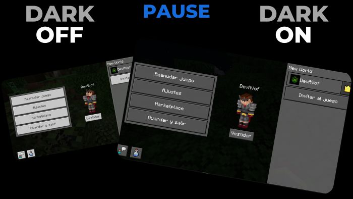 Dark Mode Ui Texture Pack Mcpe - 1Minecraft