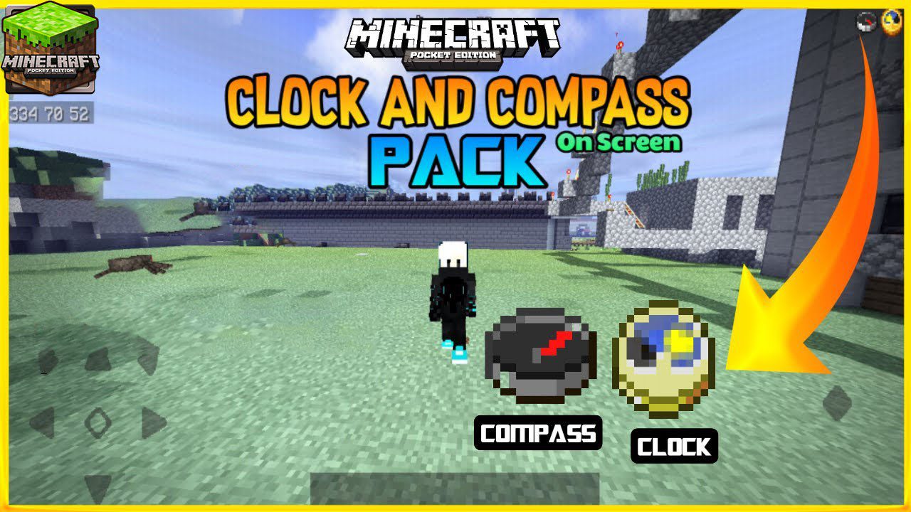 Onscreen Compass Clock Ui Pack Mcpe - 1Minecraft