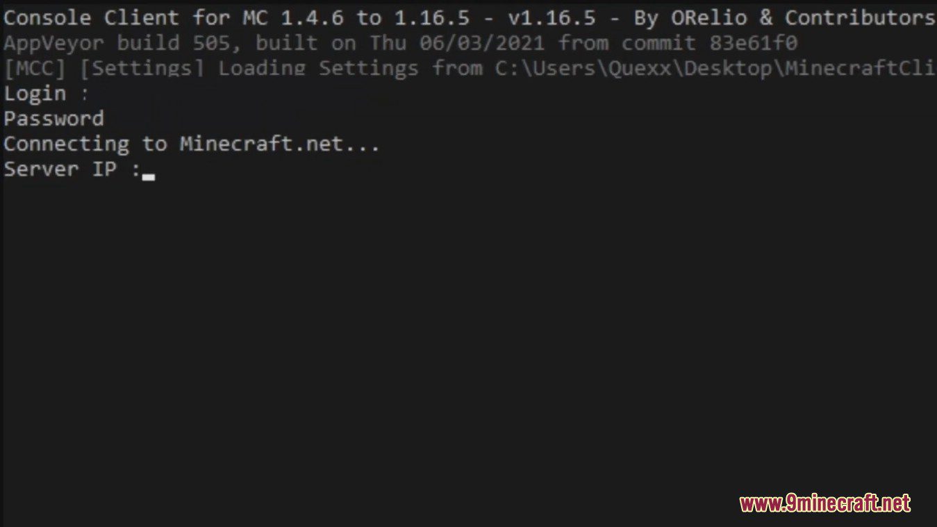 Minecraft Console Client - 1Minecraft