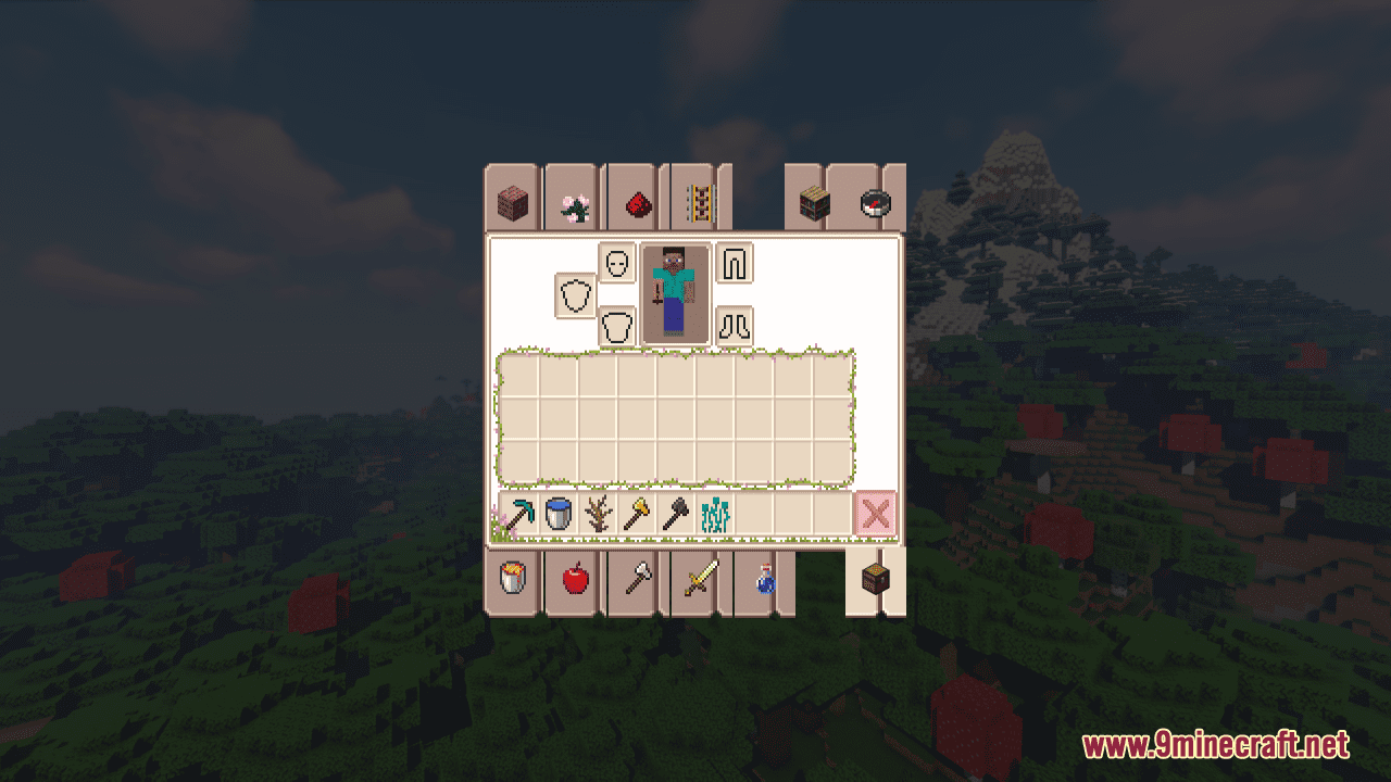 Overgrown Flowery Gui Texture Pack - 1Minecraft