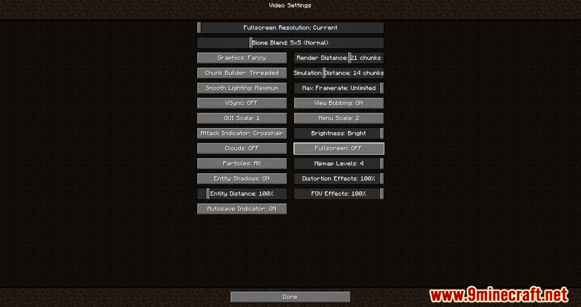 Gui Scale Mod - 1Minecraft