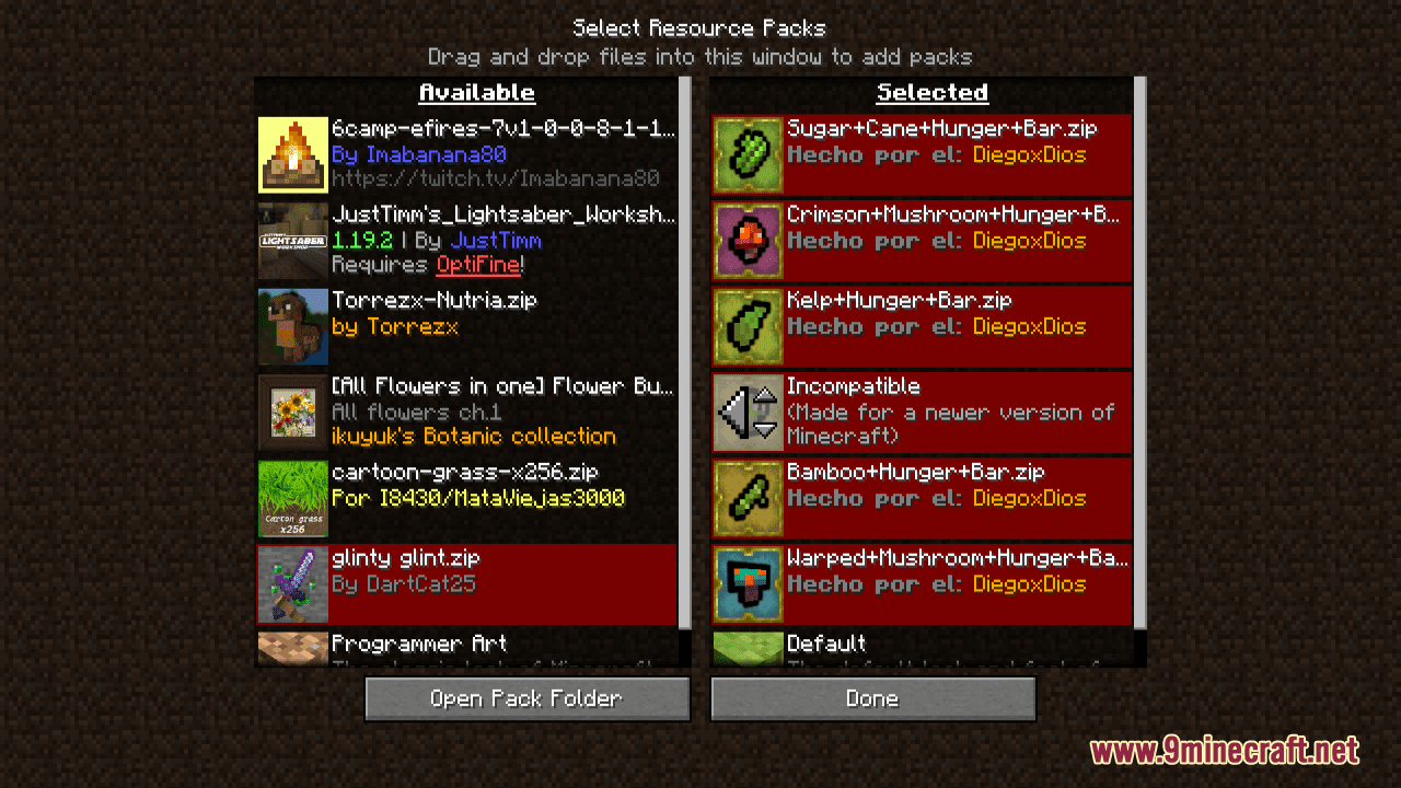 Vegan Hunger Bars Resource Pack - 1Minecraft