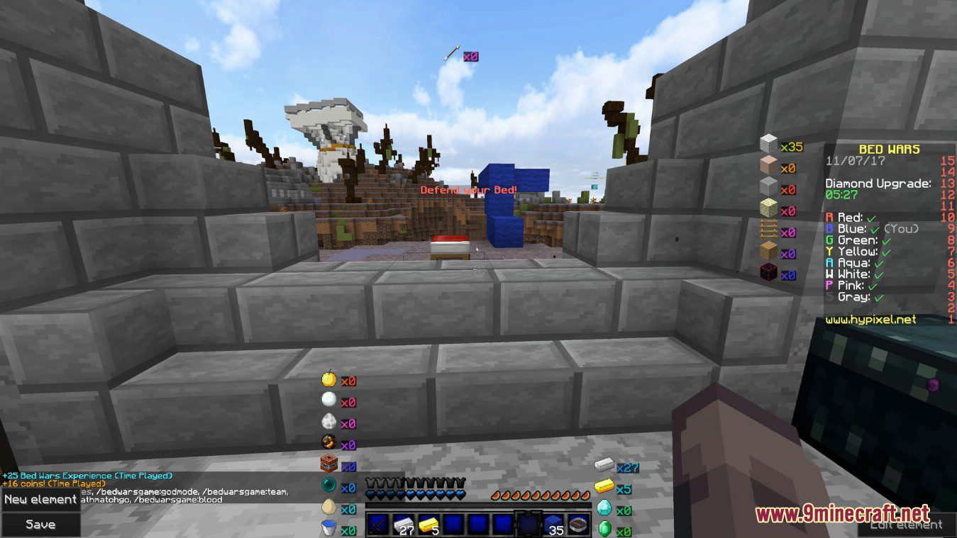 Bedwars Resource Display Mod - 1Minecraft