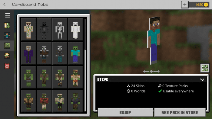 Cardboard Mobs Skin Pack Mcpe - 1Minecraft