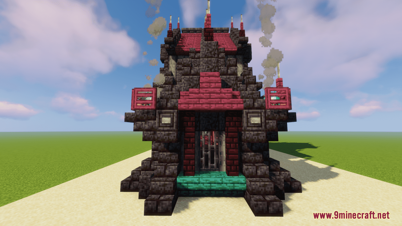 Nether Crimson House Map - 1Minecraft