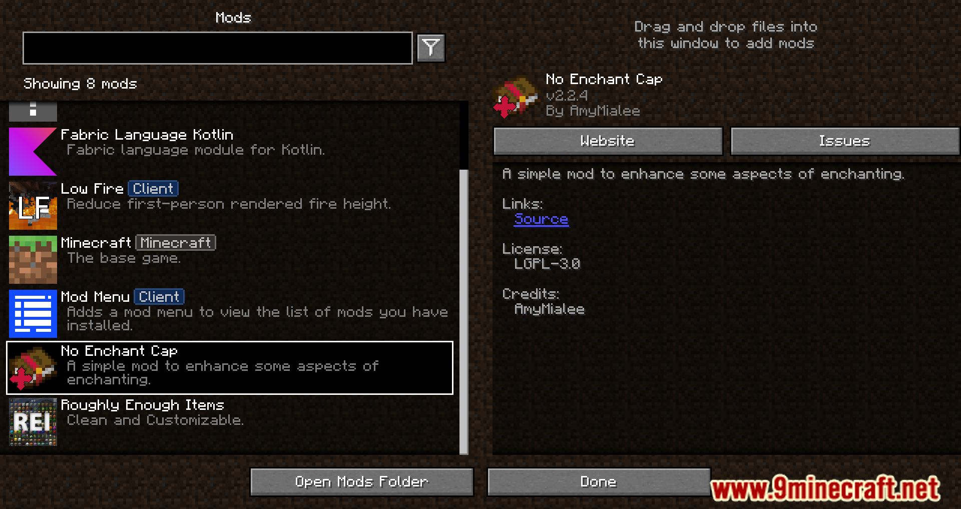 No Enchant Cap Mod - 1Minecraft