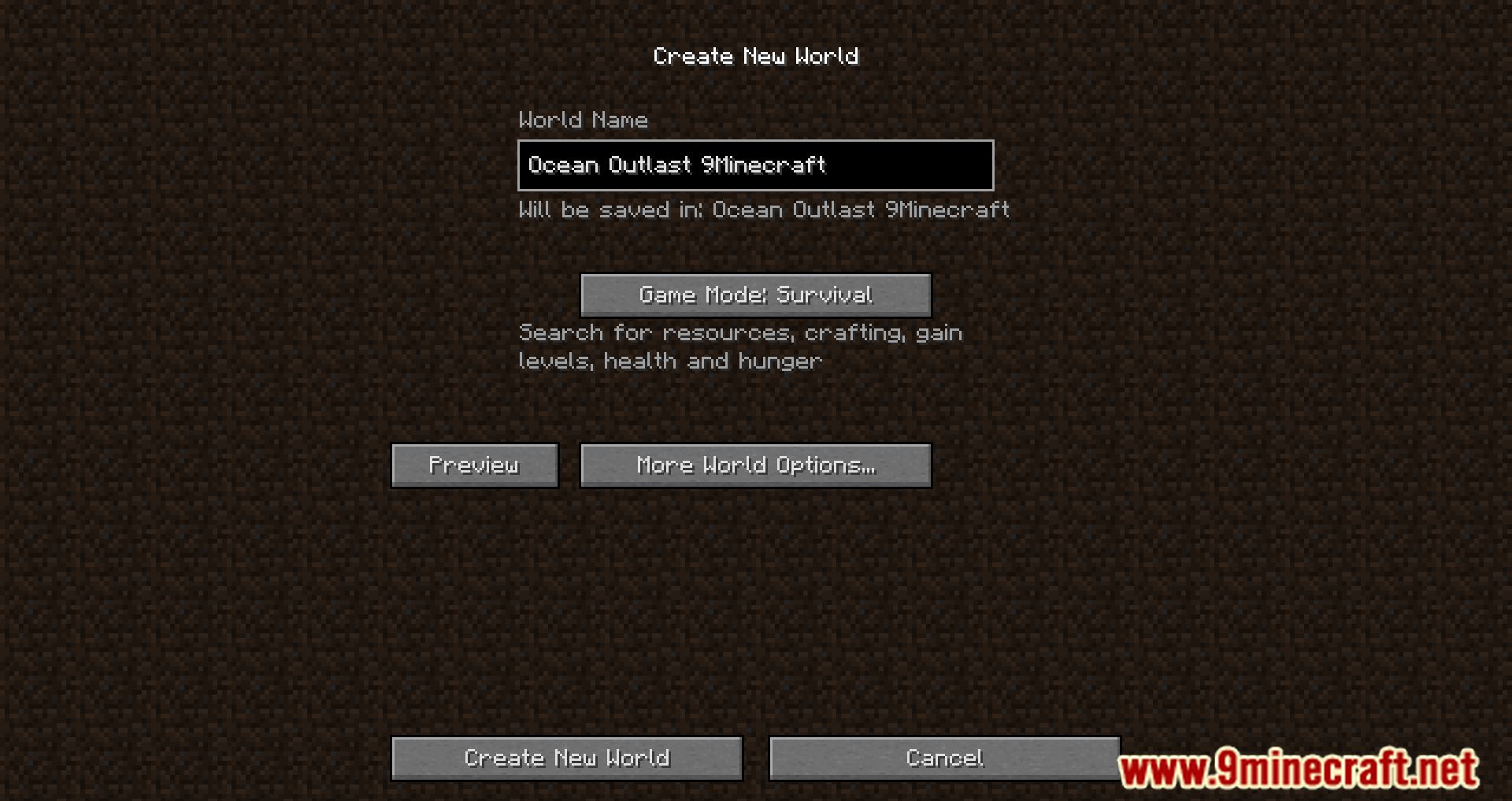 Ocean Outlast Modpack - 1Minecraft