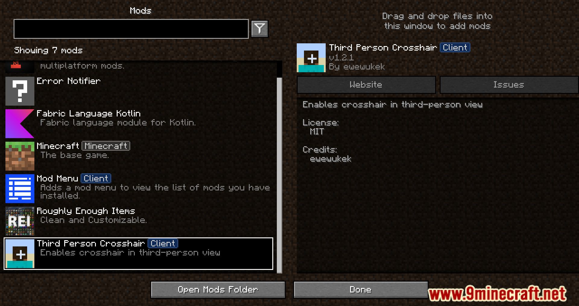 Third Person Crosshair Mod - 1Minecraft