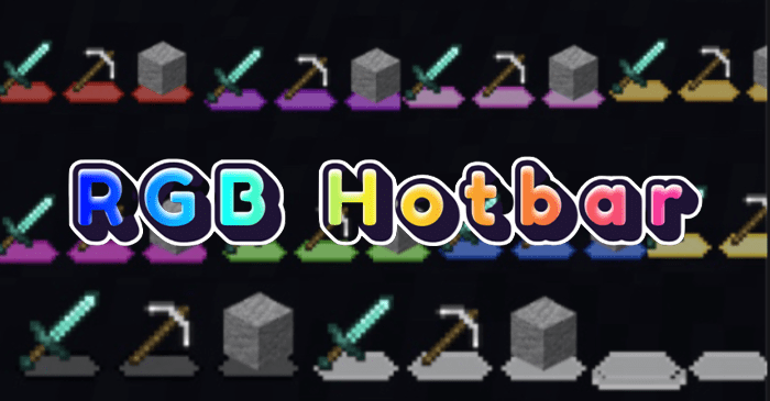 Rgb Hotbars Texture Pack Mcpe - 1Minecraft