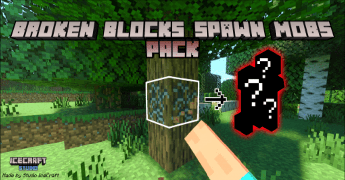 Broken Blocks Spawn Mobs Addon Mcpe - 1Minecraft Broken Blocks Spawn Mobs Addon Mcpe - 1Minecraft