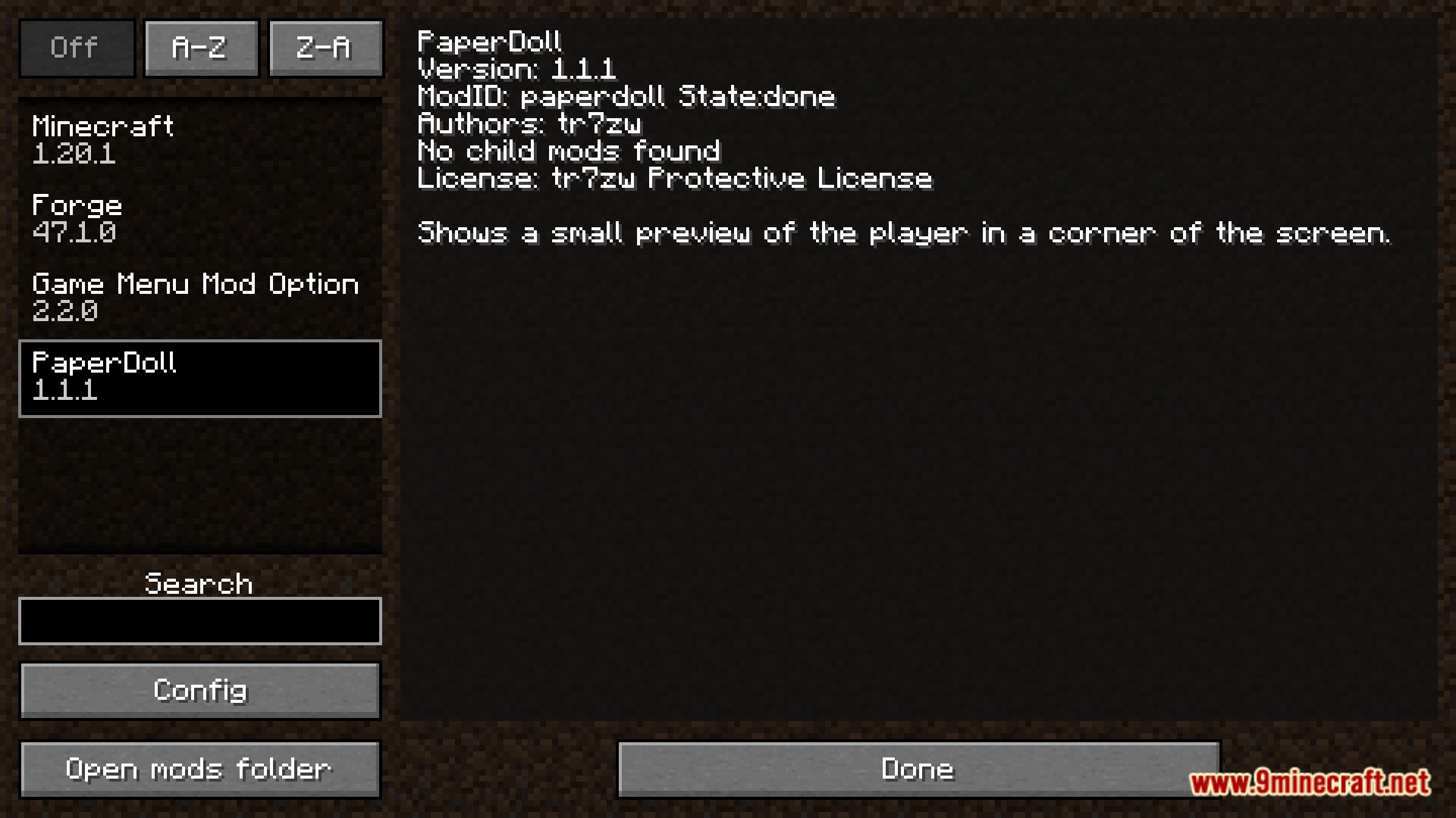 Paperdoll Mod 1minecraft