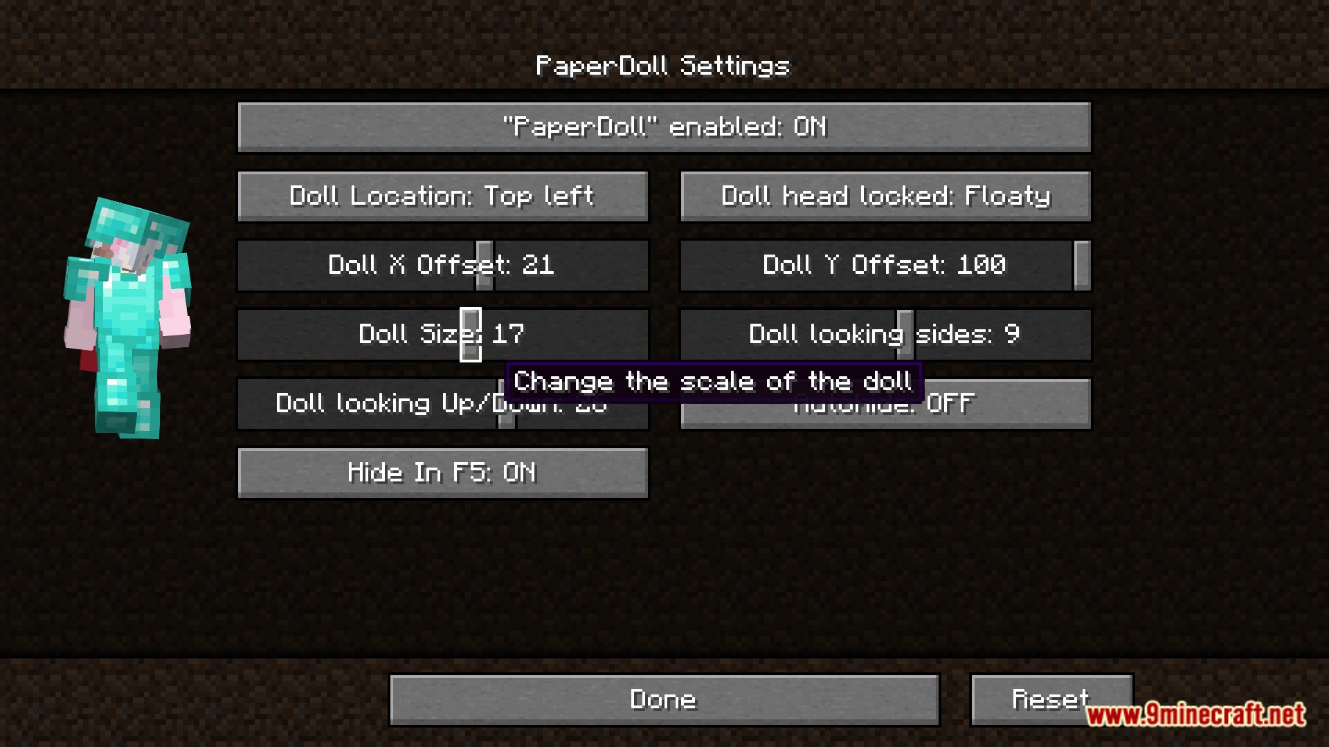 Paperdoll Mod - 1Minecraft